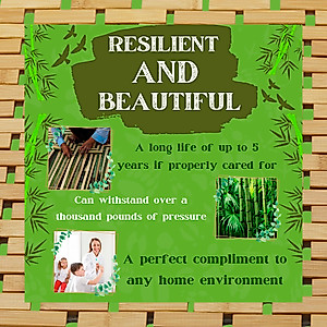 Lotus Creative's Bamboo Bath and Shower Mat Perfect for Bathroom, Bathtub, Kitchen, and Sauna – Quick Dry – Boho Bathroom Accessories, Bathmat Decor