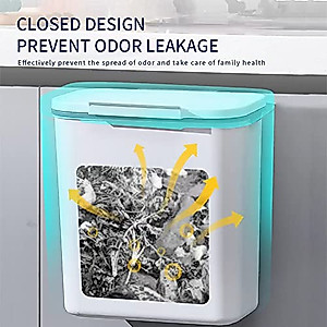 AKEIVN Rash Can Kitchen Compost Bin 3 Gallon Hanging Small Garbage Cans with Lid for Cabinet Door, Counter Top or Under Sink,Trash Can Suitable for Bathroom,Living Room,Bedroom,Kitchen,Office,Car
