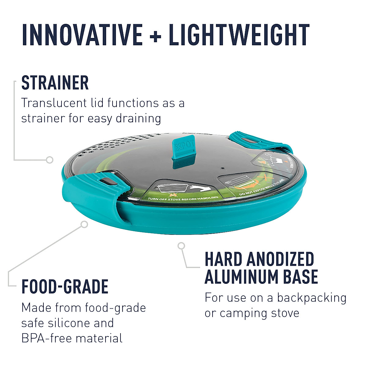 Sea to Summit X-Pot 5-Piece Cookware Set for Backpacking and Camping, Pacific Blue/Lime