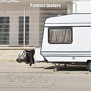 Caravan Hitch Cover, Universal Waterproof Tongue Jack Cover car Hitch Connector Cover, Jack Camper Accessories Exterior dust Cover, PVC Trailer Hitch Cover for Campers, caravans and Trailers