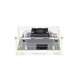 Makeronics Acrylic Case/Enclosure (Clear Transparent) for Jetson Nano with Camera Case for B01 and A02 | Power & Reset Control Switch | Cooling Fan | Assembly Instruction Included