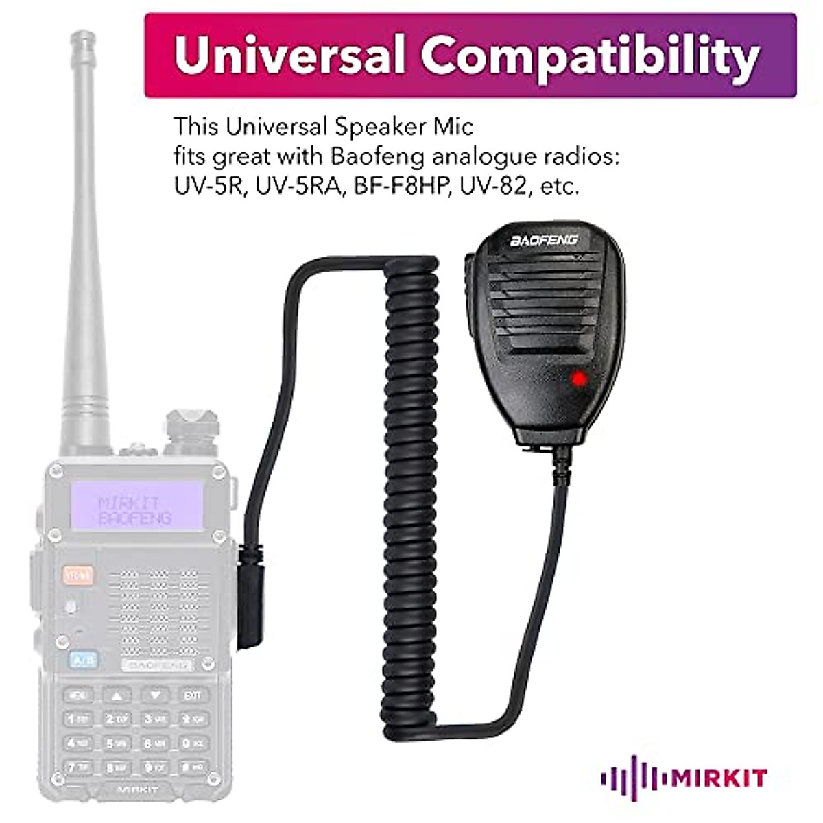 Original Baofeng Mic for Ham Radio Most Wanted Among Baofeng UV-5R Accessories. Shoulder Speaker Compatible with Baofeng bf-f8hp UV-5R UV-5R Plus UV-82 UV-82hp ​can be Used as Police Radio Mic
