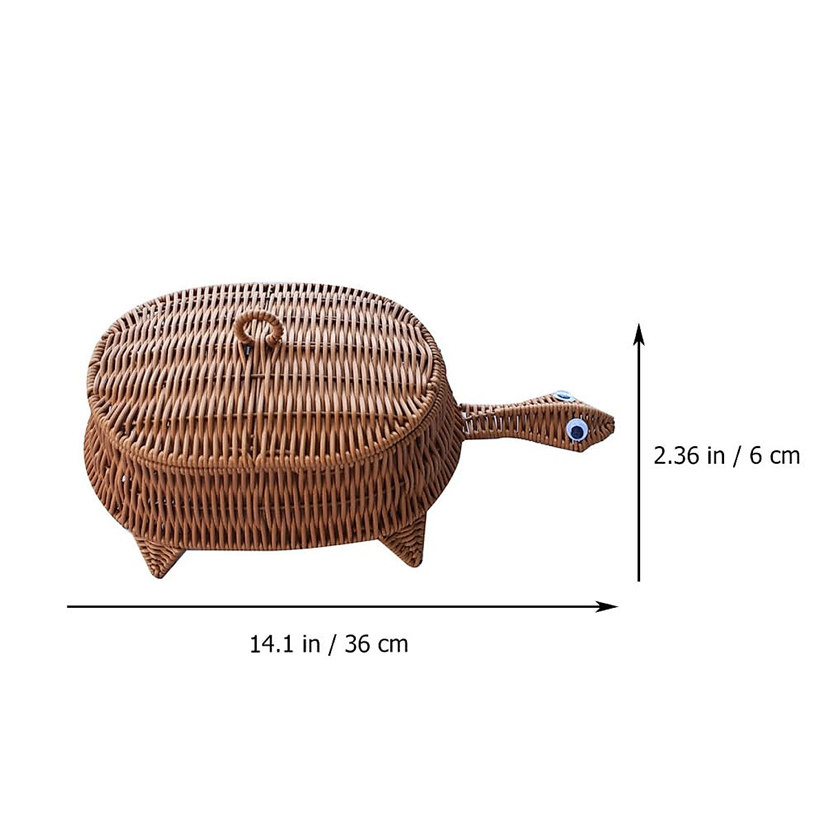 BESTOYARD Turtle Rattan Basket Pantry Wicker Basket Makeup Basket Handmade Rattan Baskets Rattan Woven Basket Toy Container Trinket Tray Chips Imitation Rattan Plastic Rattan Candy Plate