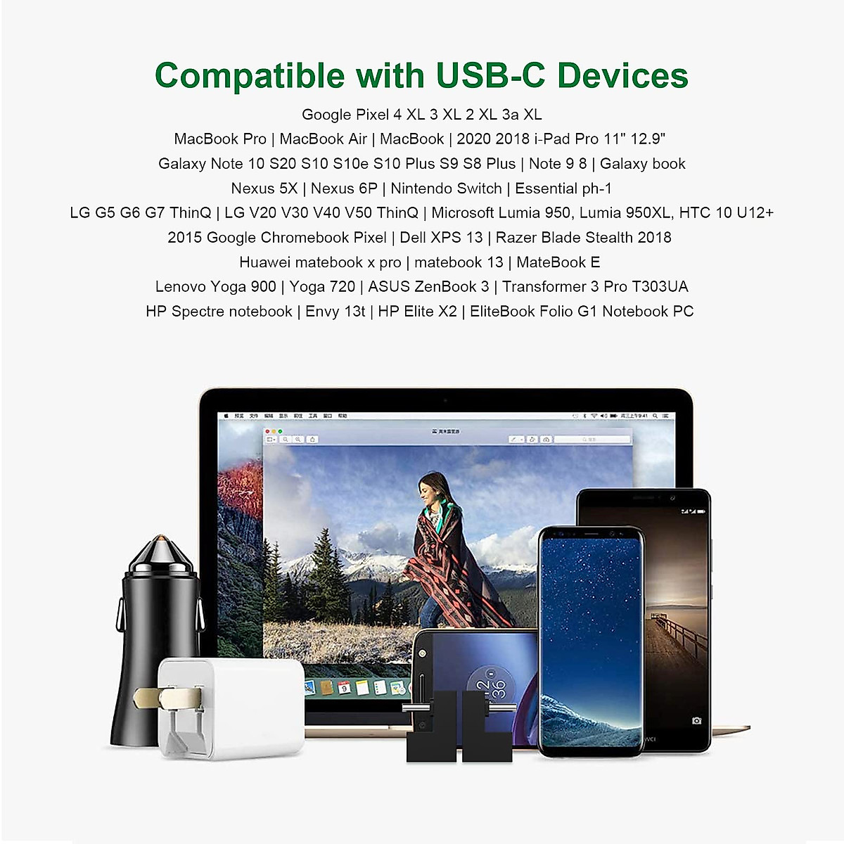 2PCS 180° USB C Female to Male Adapter. Type C U-Shape Converter Support 4K Video & Audio, 10Gbps Data Transfer & PD Fast Charger for All USB Type-C Phone Laptop Tablet. (Black)