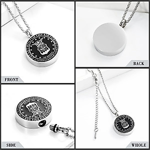 Hearbeingt Cremation Jewelry for Ashes USA Army/Air Force/Navy/Firefighter Memorial Urn Necklace for Ashes Keepsake Pendant for Women Men(Air Force)