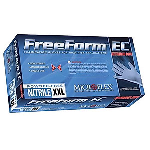 Microflex FFE-775-XL Blue Nitrile Freeform EC Gloves, X-Large (Pack of 500)