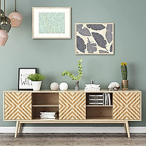 Golden State Art, 16x20 Picture Frame - 11x14 Photos with Ivory Mat or 16x20 Pictures Without Mat - Real Glass, Wall Display for Poster, Picture, Portraits, Artwork - Set of 3, Beige