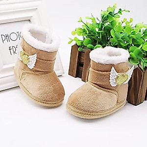 Toddler Boys Booties Girls Snow Warming Shoes Baby Soft Boots Infant Baby Shoes Baby Girl Booties 6-12 Months (Coffee, 6-9 Months)