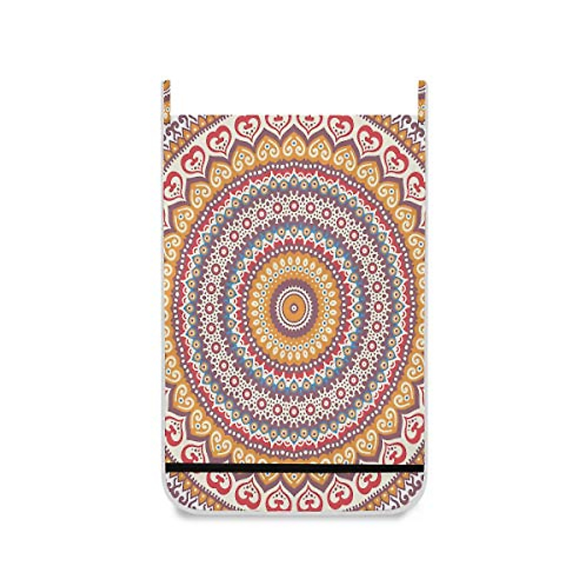 ATTX Colorful Ethnic Pattern Hanging Laundry Hamper Bags Large Door Hampers for Dirty Clothes, Washing Baskets with Hooks 1 Packs