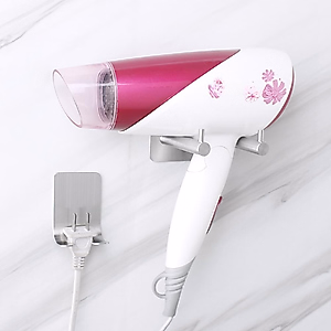 DALUOBO Hair Dryer Stand Holder Wall Mounted Punch Free Blow Dryer Holder Rack Organizer For Hair Dryer