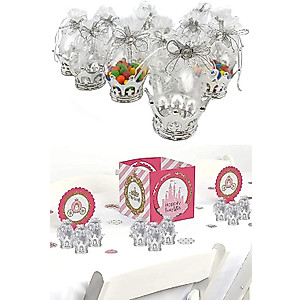 JC HUMMINGBIRD JCHB 24 Pieces Fillable Silver Crown with Pouch Party Favors