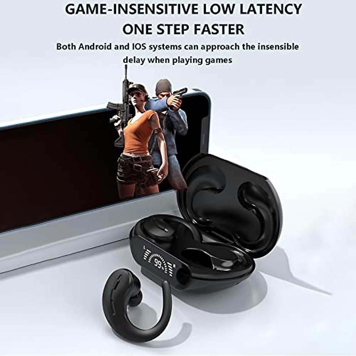 Wireless Earbuds Bluetooth 5.3 in-Ear High Sound Quality Light-Weight Earbuds Built-in Microphone,Waterproof Immersive Premium Sound Headset with Charging Case for Sports Open Ear Headset (Black)