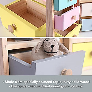 House Shaped Display Shelf with 1 Drawer - Wood Dresser Floating Shelf - Kids Bedroom Furniture - Desk Decor Book Shelf - Nursery Decor - Cute Storage Shelves for Bedroom - 1 Tier 7.9x1.8x11.4 in