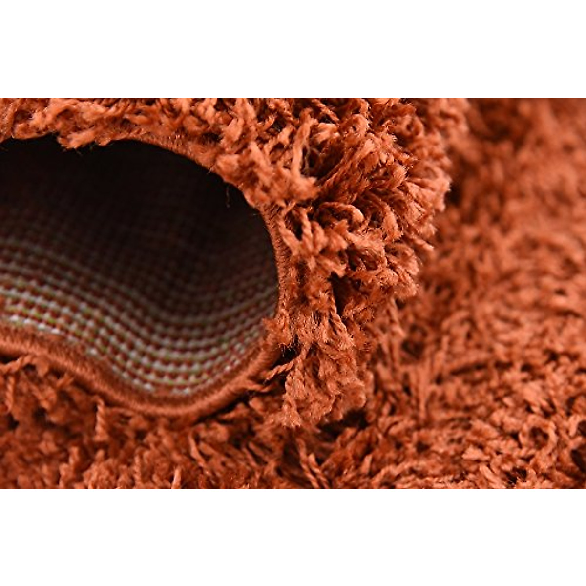 Unique Loom Solid Shag Collection Area Rug (4' 1" x 6' 1", Terracotta)