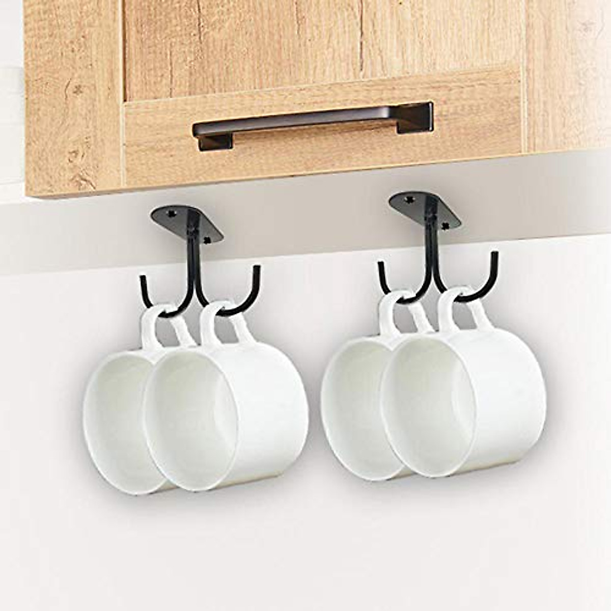 CHDHALTD Under Cabinet Mug Rack,Storage Shelf Cup Hanger,Mug Hooks Under Cabinet Mug Holder Rack,Coffee Cups and Kitchen Utensils Display(B 1Pcs)