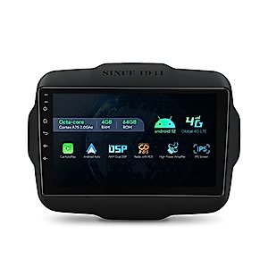 XTRONS Android 12 Car Stereo Radio Player 9 Inch IPS Touch Screen GPS Navigation Octa Core 4GB RAM 64GB ROM Bluetooth Head Unit 5GHz WiFi 4G LTE Built-in DSP Car Play Android Auto for Jeep Renegade