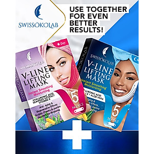 SWISSÖKOLAB Double Chin Reducer V Line Lifting Mask Face Slimming Strap Chin Neck V Shaped Lift Tape Chin Up Patch V Up Contour Tightening Firming