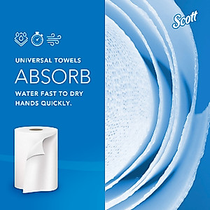 Scott Essential High Capacity Hard Roll Paper Towels (01005), White, 1000'/Roll, 6 Paper Towel Rolls/Convenience Case