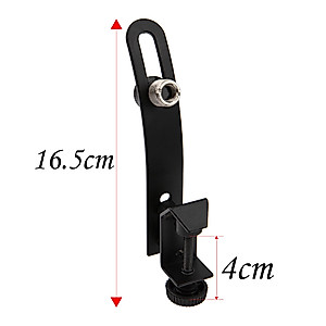 1Pcs Yootones Drum Microphone Shockproof Clip Rim Mount Holder Metal Universal Mic Set Clamp Adjustable (Black)