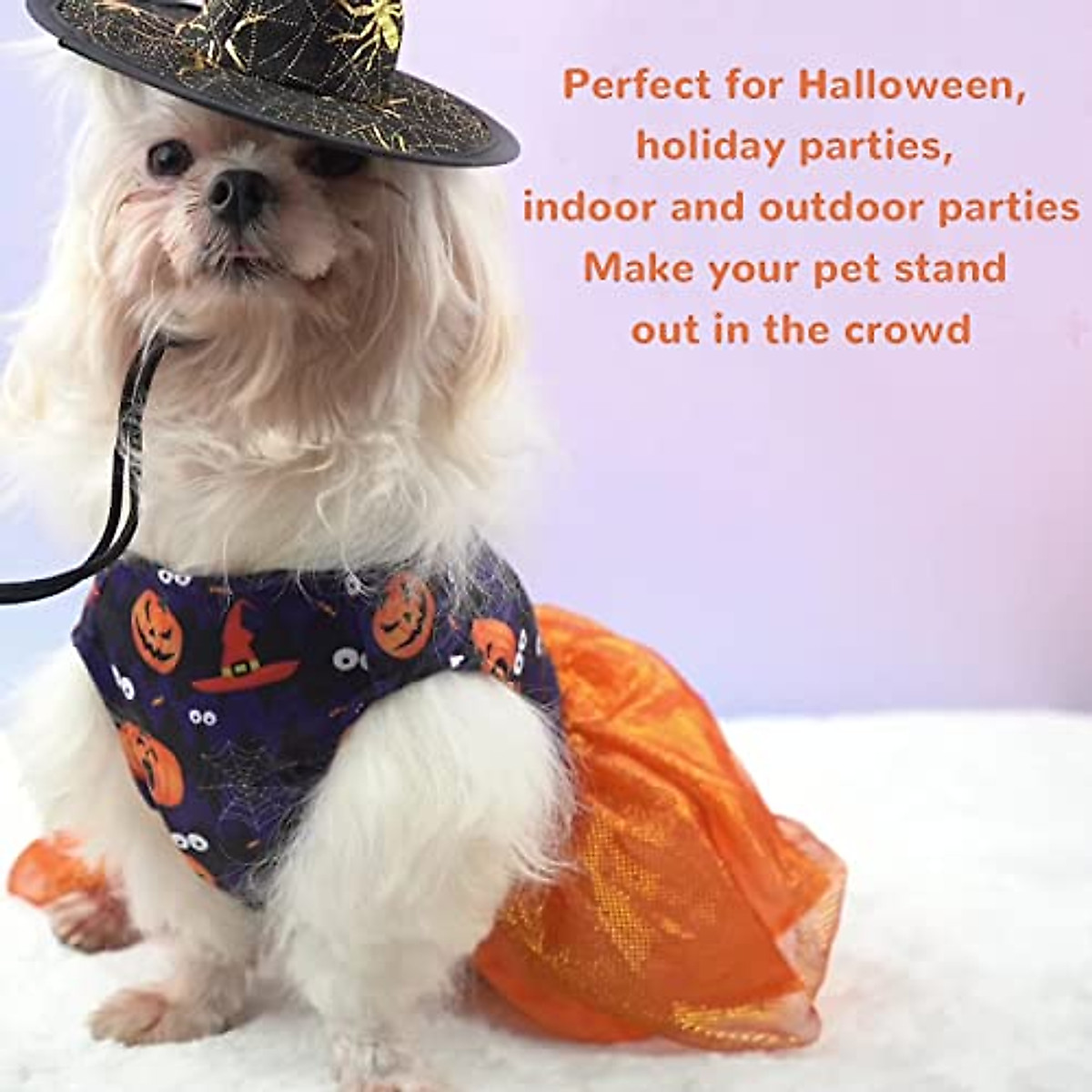 Pet Halloween Dress, Dog Halloween Dress Dog Halloween Dress Skin Friendly Lightweight Dog Costumefor Puppy Party Holiday(M)