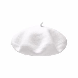 AWAYTR Wool French Beret Hats - Solid Color Artist Beret Hat for Women and Kids (White,Adult)