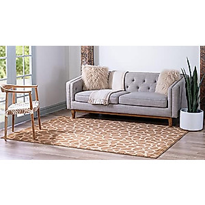 Unique Loom Wildlife Collection Animal Inspired with Giraffe Print Design Area Rug, 3 ft 3 in x 5 ft 3 in, Yellow/Light Brown
