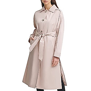 Karl Lagerfeld Paris Women's Belted Trench Coat, Dolman Beige, Large