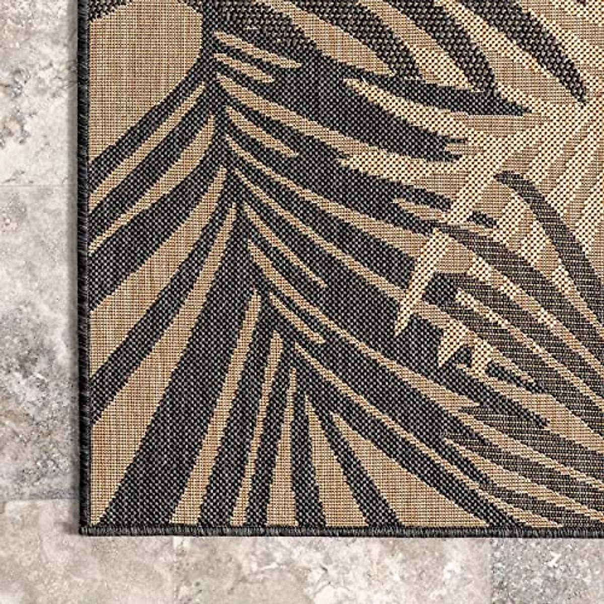 nuLOOM Kasia Areca Palm Indoor/Outdoor Area Rug, 8' x 10', Dark Grey