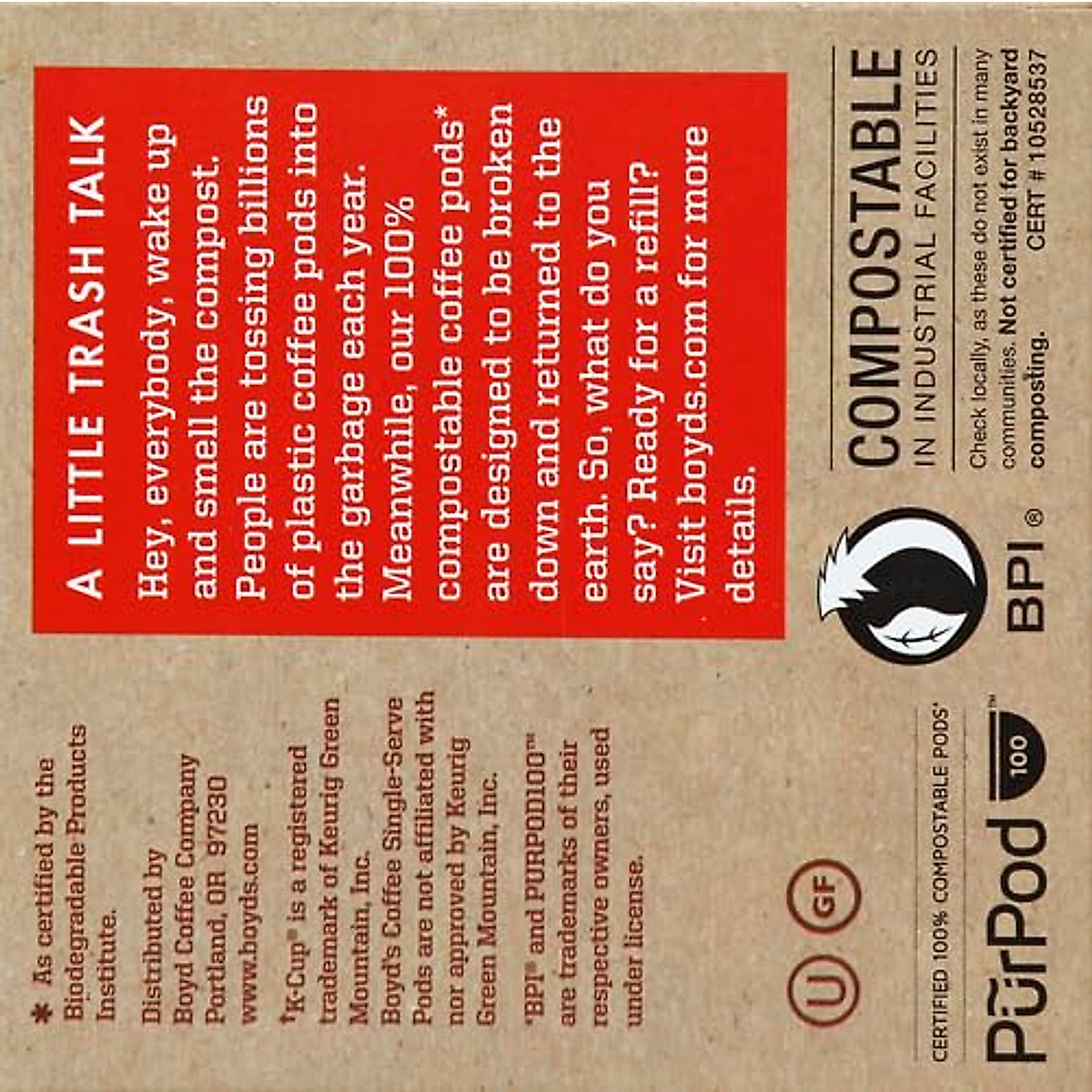 Boyd's Coffee French No. 6 Coffee –Ground Dark Roast– Blended from 100% Arabica – Rich & Full-Flavored – Single Cup - Pack of 12.