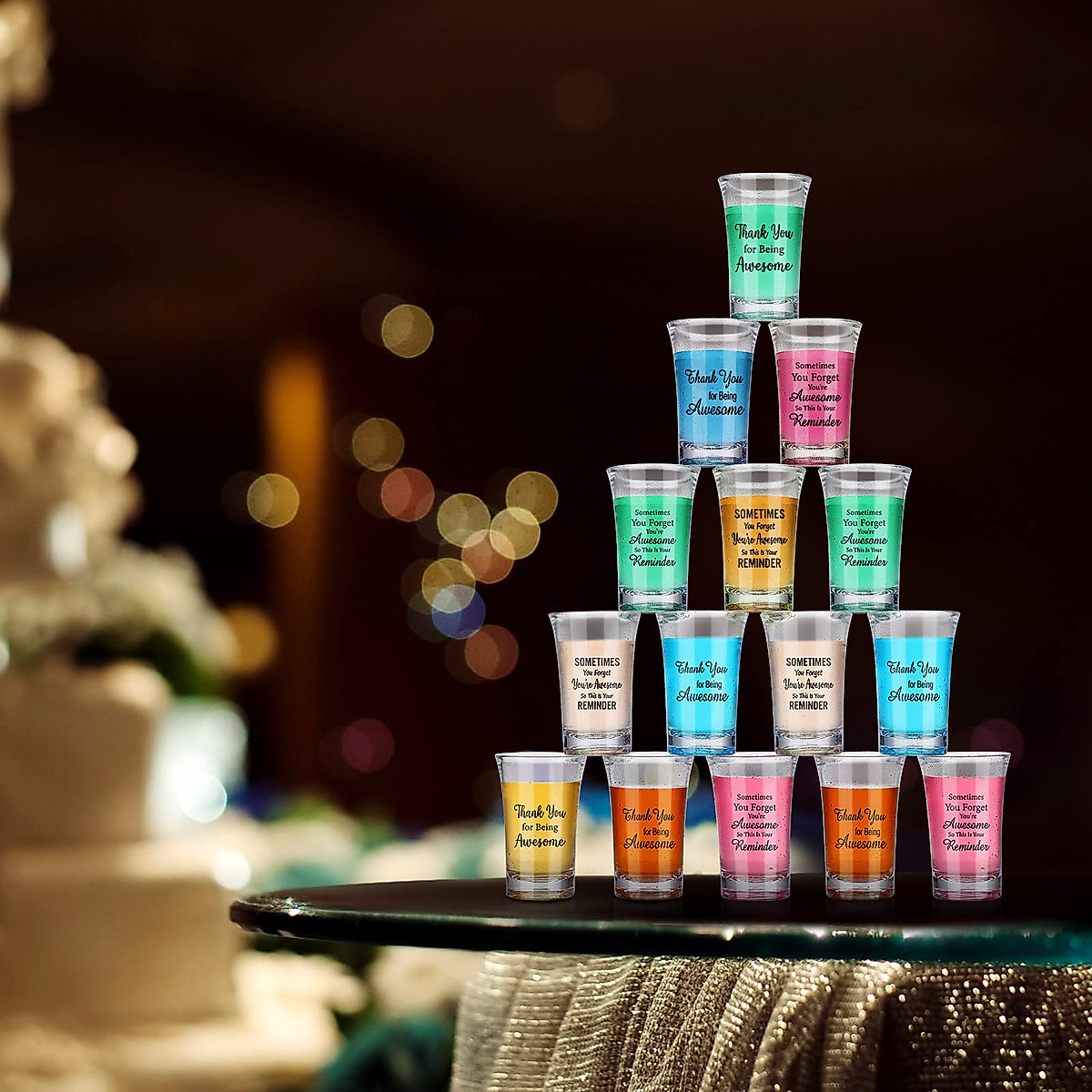 Karenhi 24 Pcs Thank You for Being Awesome Shot Glasses 1.2 Ounce Acrylic Shots Glass for Adults Thank You Gifts Inspirational Encouragement Christmas Gift for Teacher Employee Women Friends