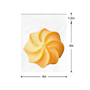 KnR Harmony Square Cello Bags 4x4 500pcs Resealable Cellophane Bags Self Adhesive Plastic Bags for Cookie Bakery Candy Soap Cards Snacks Food Treat Gift Favor 6 Sizes to Choose from