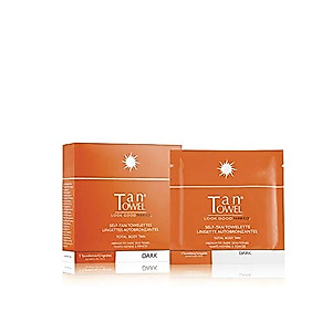 TanTowel Full Body Tan Towelettes - 5 Pack, Dark, 0.5 Fl Oz (Pack of 5)