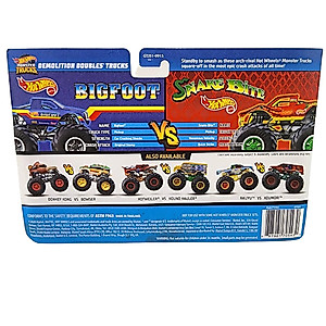 Hot Wheels Monster Trucks Bigfoot Vs Snake Bite, Demolition Doubles