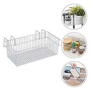 IMIKEYA Wire Wall Grid Panel Wall Mount Hanging Organizer Wire Metal Storage Shelf Rack Wall Decors