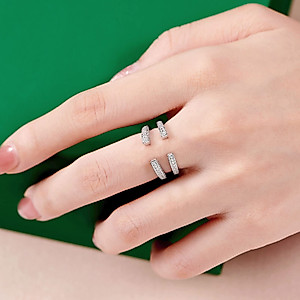 SHELOVES Vintage Guard Wrap Wedding Band For Women 925 Sterling Silver Ring Enhancer for Engagement Rings Sz 6