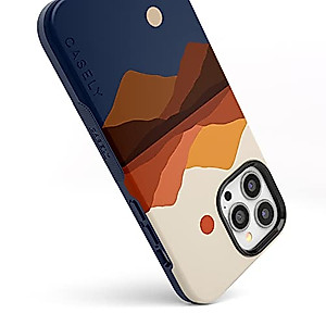 Casely Case Compatible with iPhone 14 Pro Case - Opposites Attract - Day & Night Colorblock Mountain | Compatible with MagSafe