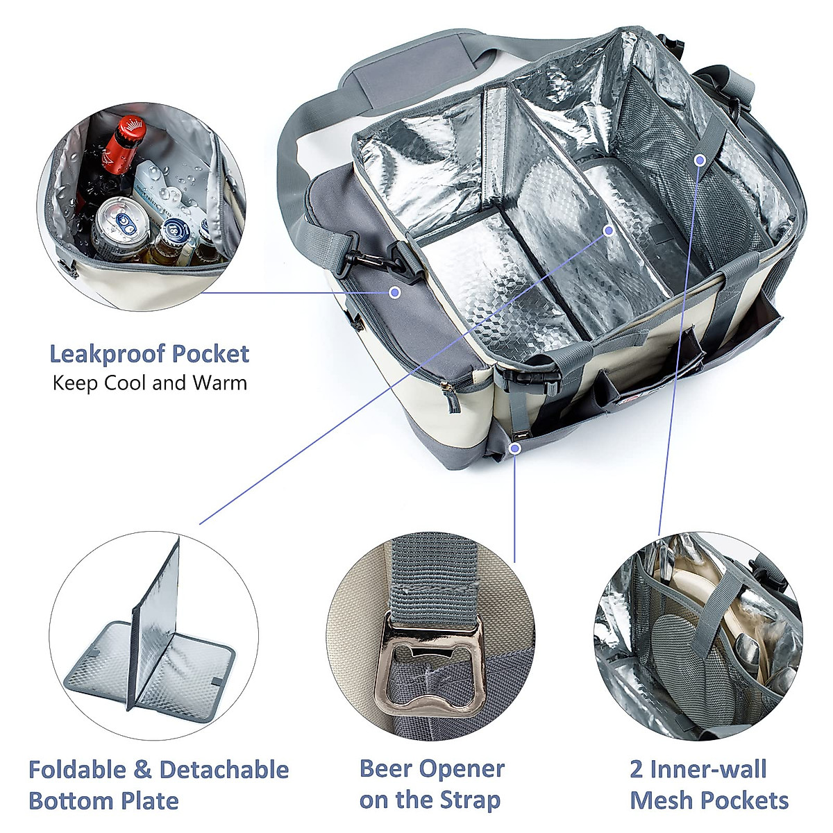 FRECOLSH Large Grill Caddy-BBQ/Tailgating Accessories, BBQ/Camping Caddy -Blackstone Grill Condiment Holder-Camping Gear-Grilling Bag-Camper Must Have Bag - Grilling Gifts for Men, Father's Day