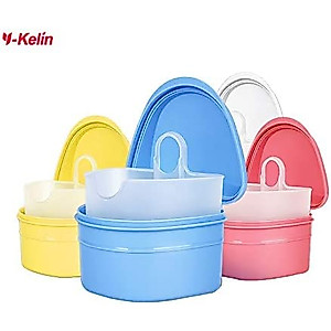 Y-Kelin Denture Retainer Cleaner Kit, Denture Cleaning Case with Denture Brush (Blue)