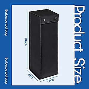 Grill Utensil Storage Bag BBQ Tool Storage Bags Barbecue Hardware Tool Grill Utensil Holder Pouch Oxford Cloth Grill Accessory Storage Bag Foldable Grill Bags for Camping Hiking (Black, 2 Pcs)