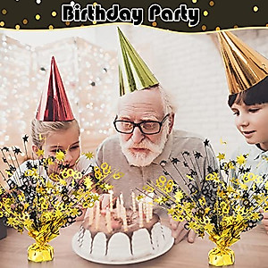 3 Pieces Happy 60th Birthday Centerpieces for Tables 60th Wedding Anniversary Party Supplies Metallic Gold Gleam for 60 Years Old Party Table Decorations, 14 Inches