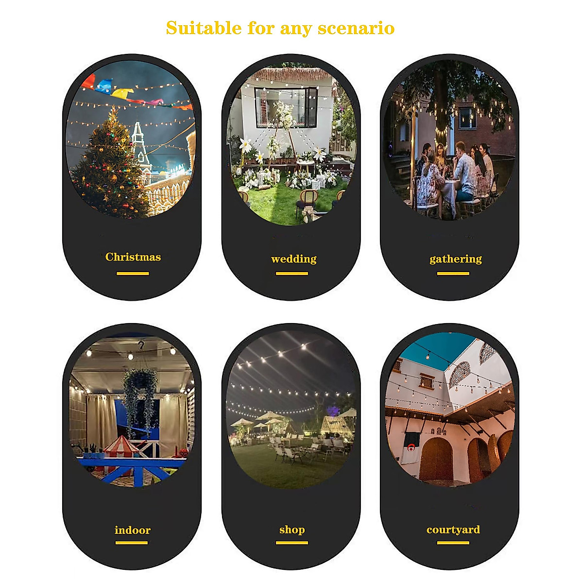 BRISBONN Outdoor String Light Hanging Kit - 164FT Black Vinyl-Coated Stainless Steel 304 Wire Rope with Turnbuckles & Hooks, Globe Lights Suspension Kit for Patio, Backyard, Garden - Easy Installation