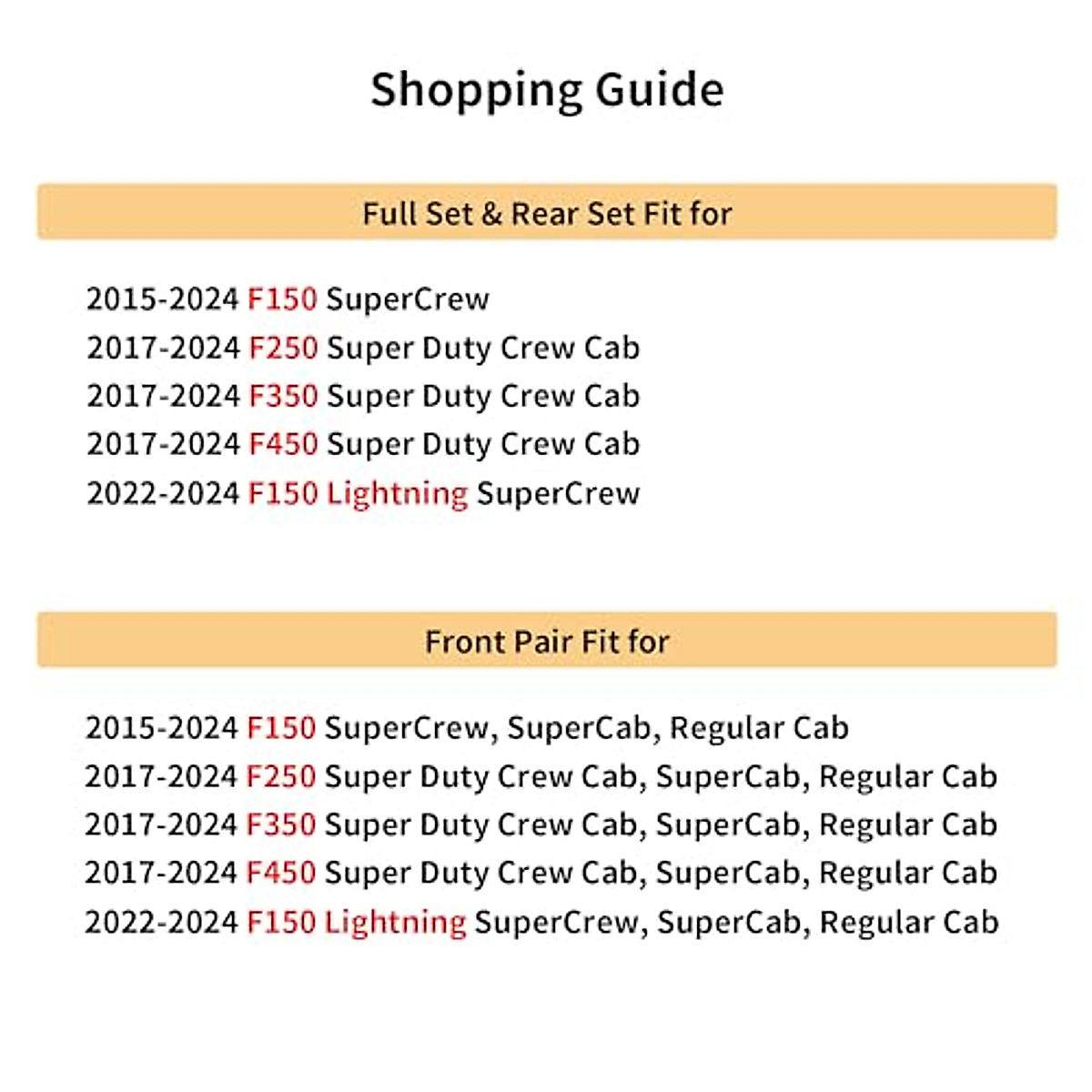 LUCKYMAN CLUB F150 Faux Leather Seat Covers, fit for 2015-2024 F150 SuperCrew, and 2017-2024 F250 F350 F450 Super Duty Crew Cab(Full Set, Black)