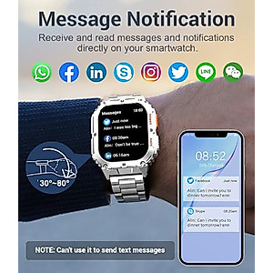 FOXBOX Smart Watch for Men Answer Call/Notification, 1.95" AMOLED Fitness Watch 108 Sport Modes Compass Step Heart Rate Sleep SpO2 BP Monitor, 5ATM Waterproof Military Smartwatch for Android iOS