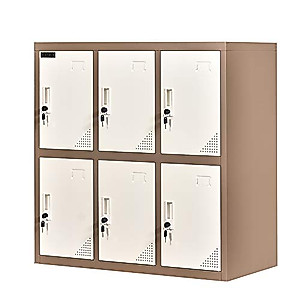 MAYROY Metal Locker Office Storage Locker Home Steel Locker School Storage Organizer, Storage Cabinet for Kids Students Employee (White, W6D)