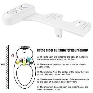 Premium G1/2 Thread Bidet Toilet Attachment with Hot and Cold Water, Easy Installation, Dual Nozzle Design for Optimal cleanness and Comfort