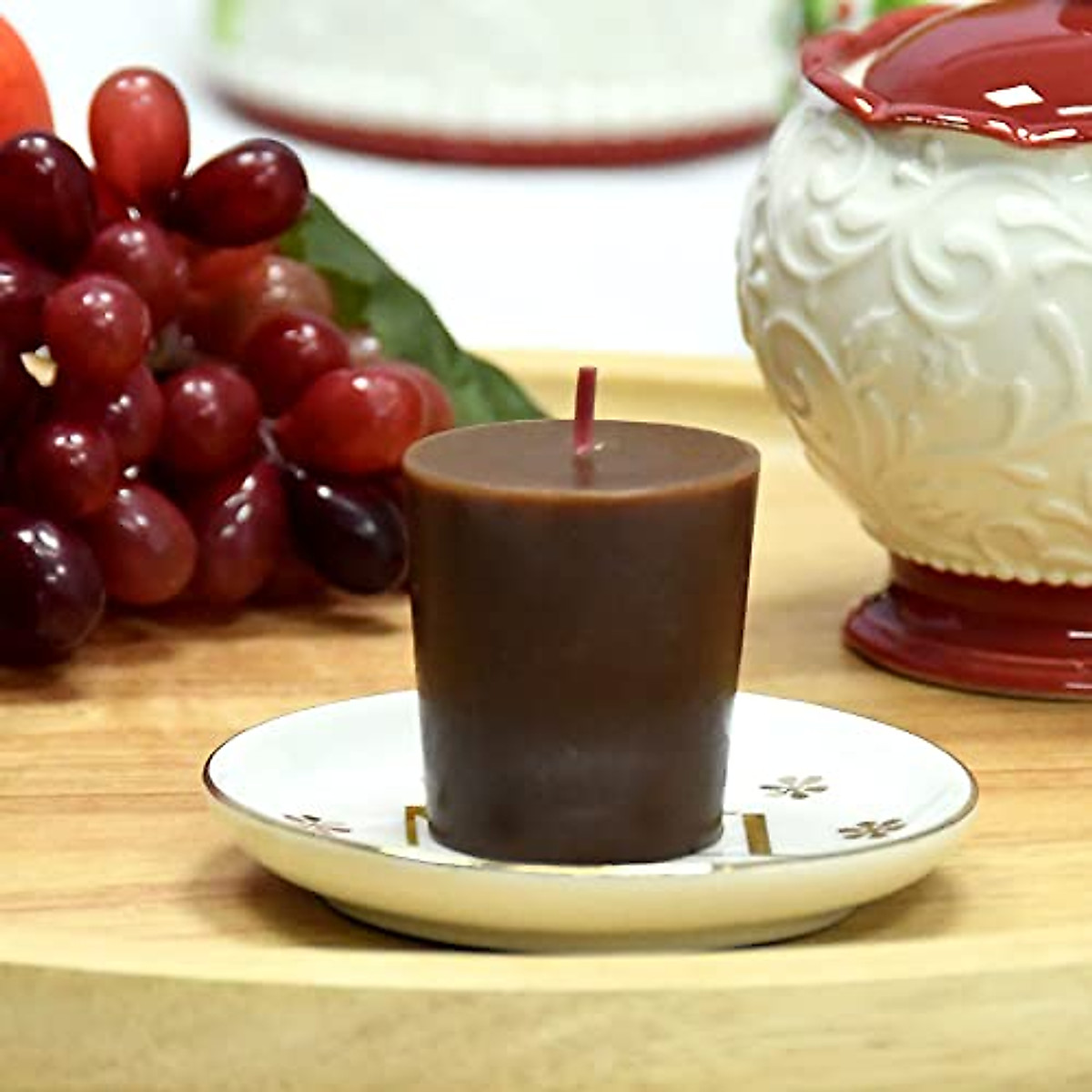 Zest Candle 12-Piece Votive Candles, Brown
