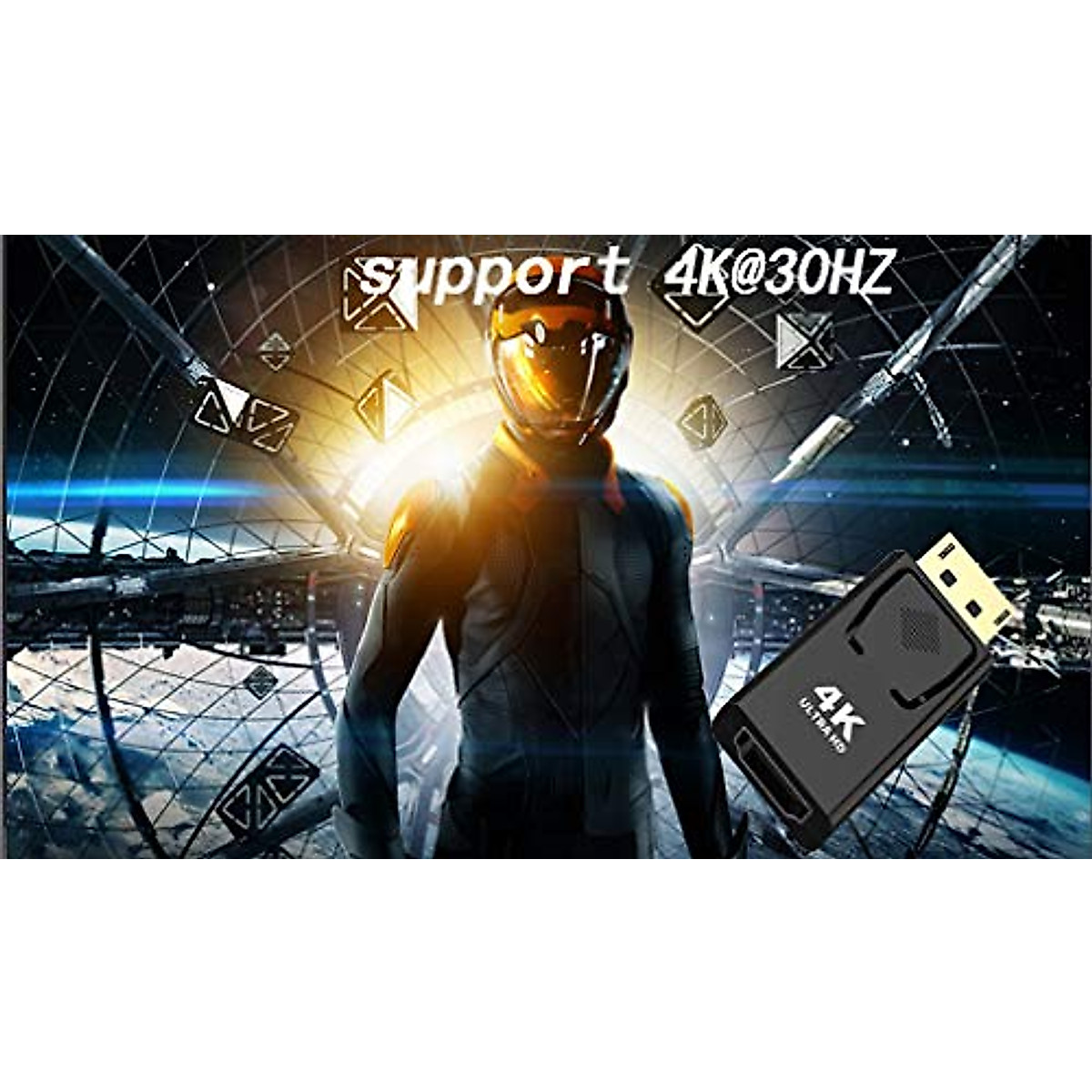 Displayport to HDMI Converter，DP to HDMI Adapter [2-Pack],3840x2160p Male to Female Converter Compatible with Computer,Desktop,Labtop,PC,Monitor,HDTV - Gold Plated