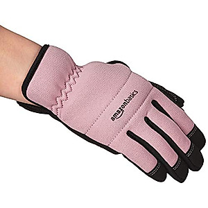 Amazon Basics Women's Work or Garden Gloves - Small, Pink
