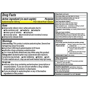 Timely - Extra Strength Pain Relief - Acetaminophen Tablet 500 MG - 500 Count - Compared to the active ingredient in Extra Strength Tylenol - Menstrual Cramps - Common Cold - Minor Pain of Arthritis