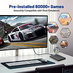 Retro Game Console Retroplay HDD - External Gaming Hard Drive Built in 60000+ Video Games,Compatible 70+ Emulators,Plug & Play Emulator Console Support SATA 3.0,USB 3.0,For Win8.1/10/11（500GB）